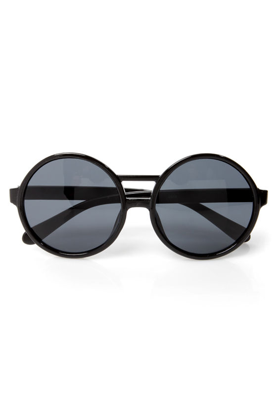 Black Sunglasses - Circular Sunglasses - Round Sunglasses - $9.00 - Lulus