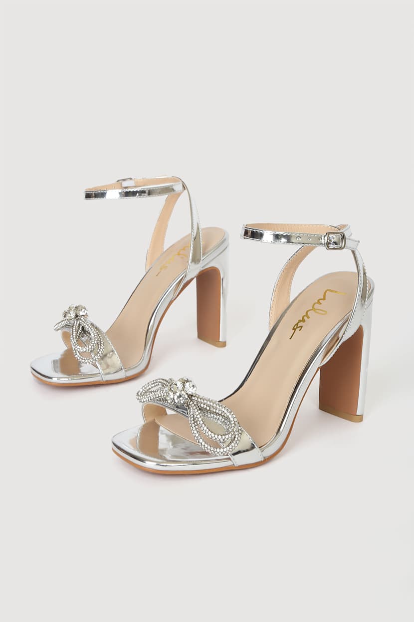 Silver Heels With Bows