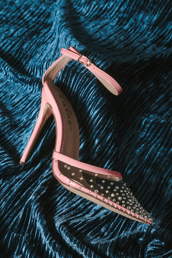 Pink Heels - Rhinestone High Heels - Pointed-Toe Pumps - Lulus