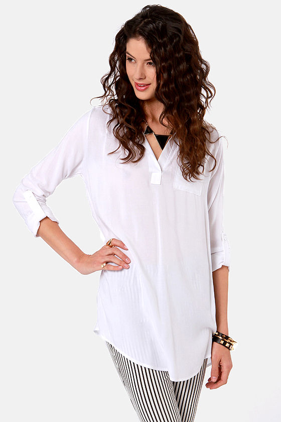 Cute White Tunic Top - Mini Dress - $36.00 - Lulus