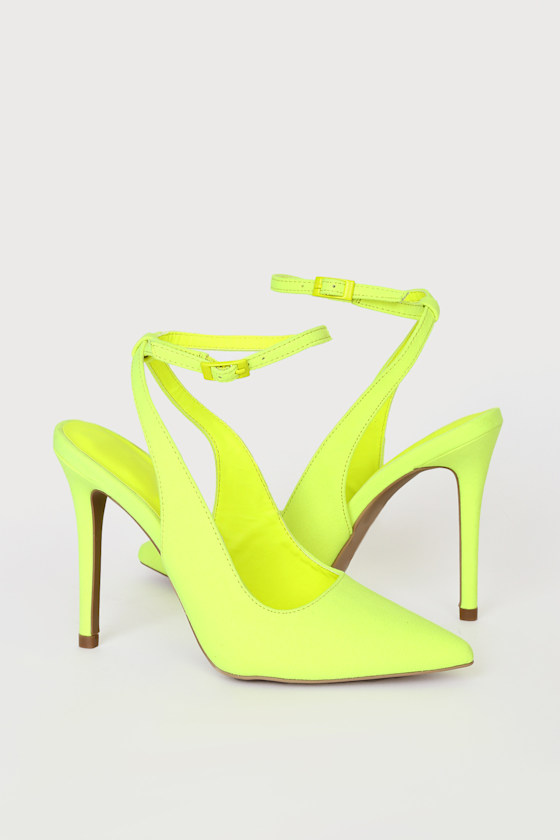 Neon Yellow Pumps - Pointed-Toe Pumps - Bright Yellow Heels - Lulus