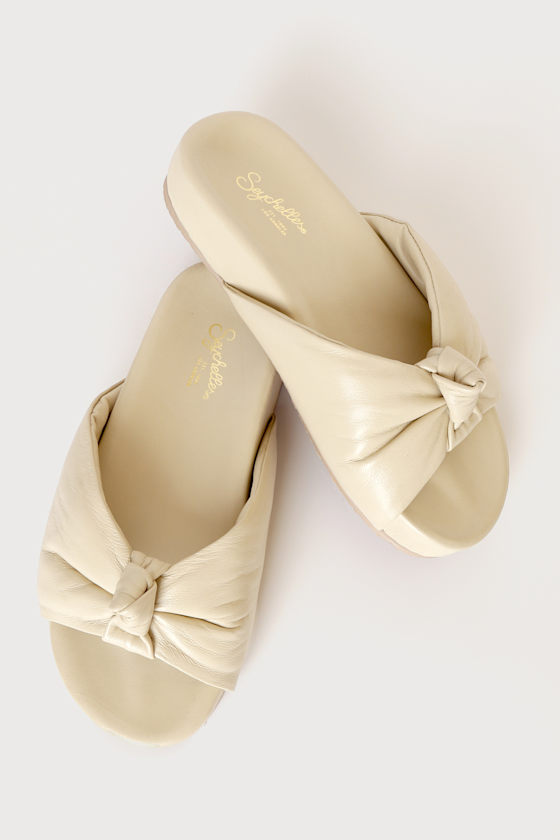 Seychelles Set the Tone Cream - Leather Sandals - Slide Sandals - Lulus