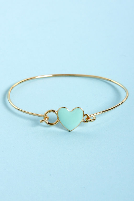Cute Gold Bracelet - Mint Bracelet - Heart Bracelet - $10.00 - Lulus