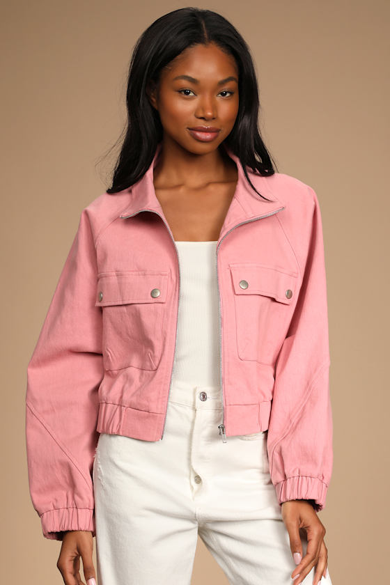 Rose Pink Jacket - Dolman Sleeve Jacket - Oversized Bomber Jacket - Lulus