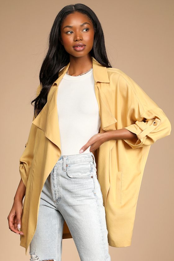 Women's Jackets - Mustard Yellow Jacket - Oversized Jacket - Lulus
