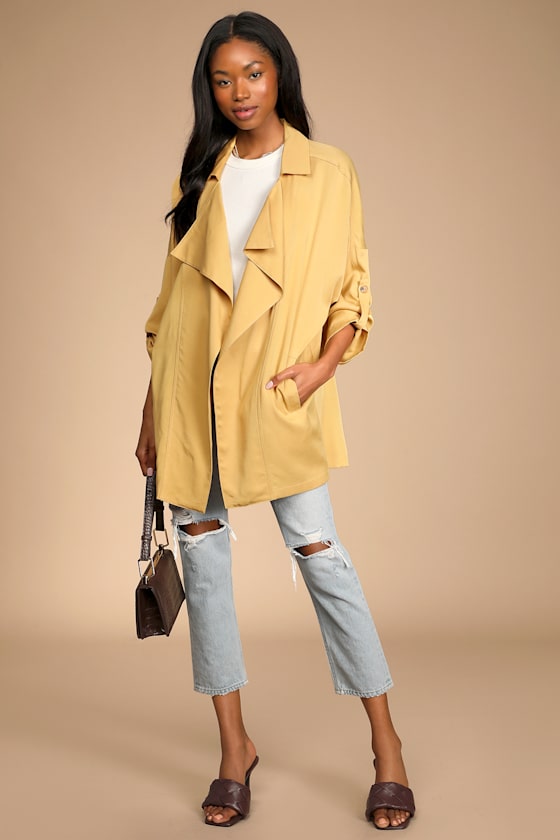 Women's Jackets - Mustard Yellow Jacket - Oversized Jacket - Lulus