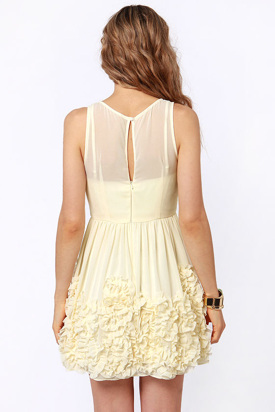 Lovely Cream Dress - Ruffle Dress - Sleeveless Dress - $77.00