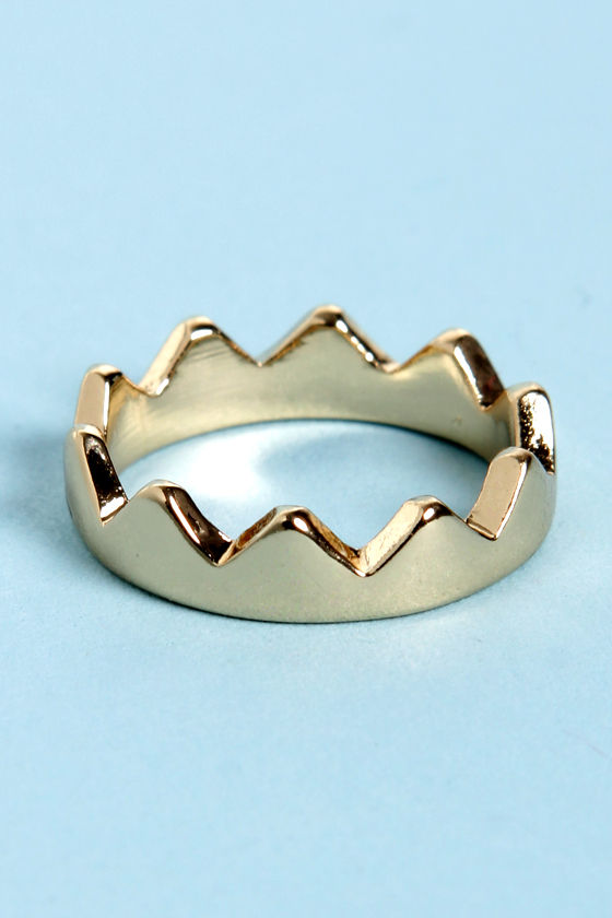 Pretty Gold Knuckle Ring - Crown Ring - $9.00 - Lulus