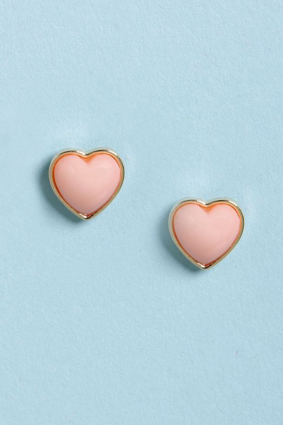 Cute Pink Earrings - Heart Earrings - $10.00 - Lulus