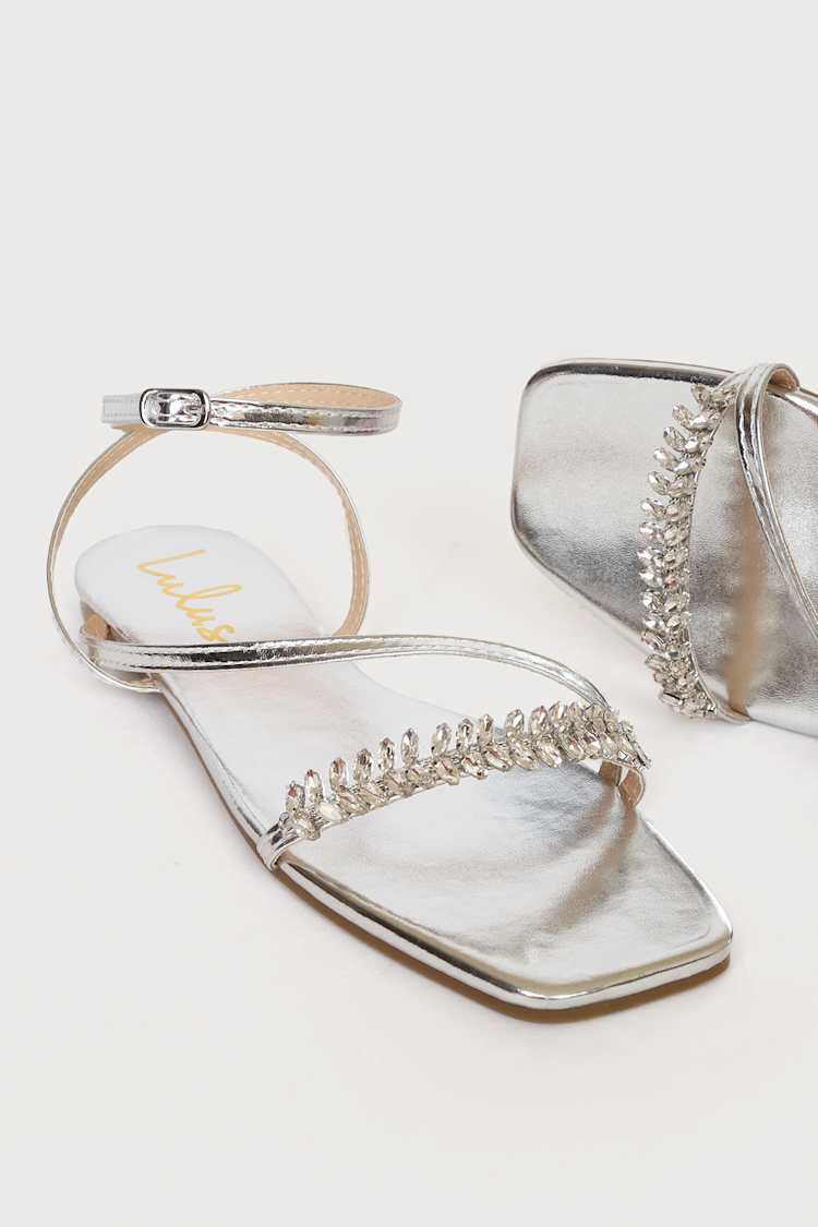 Flat Silver Sandals For Women