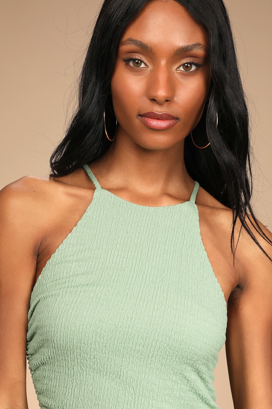 Green Asymmetrical Dress - Drawstring Dress - Ruched Midi Dress - Lulus Green Asymmetrical Dress - Drawstring Dress - Ruched Midi Dress - Lulus
