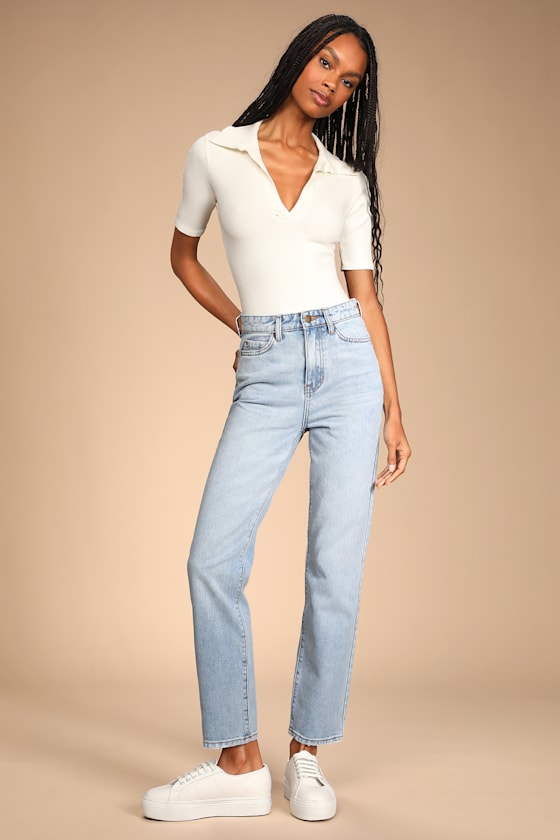Billabong I Got It Denim Pants - Mom Jeans - Light Wash Jeans - Lulus