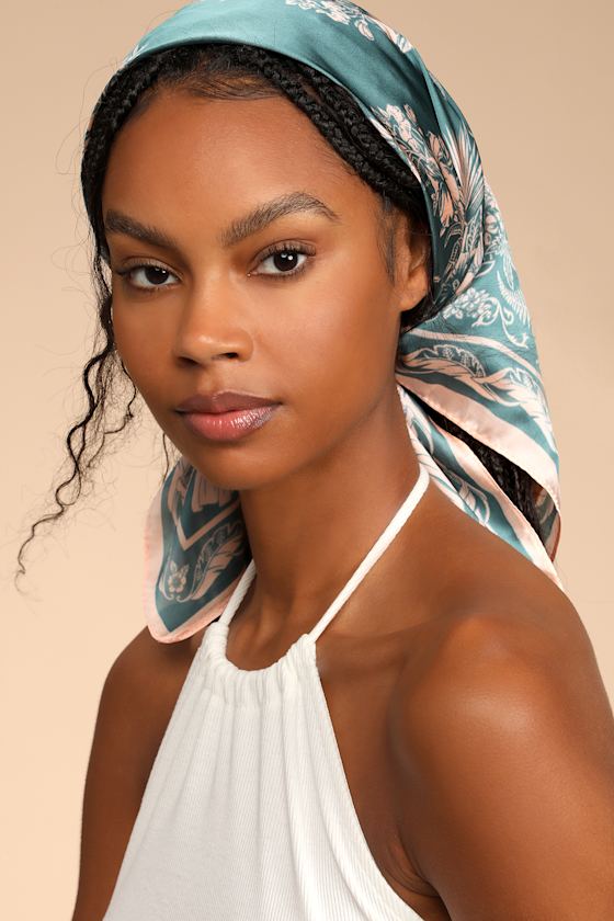 Cute Green Scarf - Handkerchief Scarf - Palm Print Scarf - Lulus
