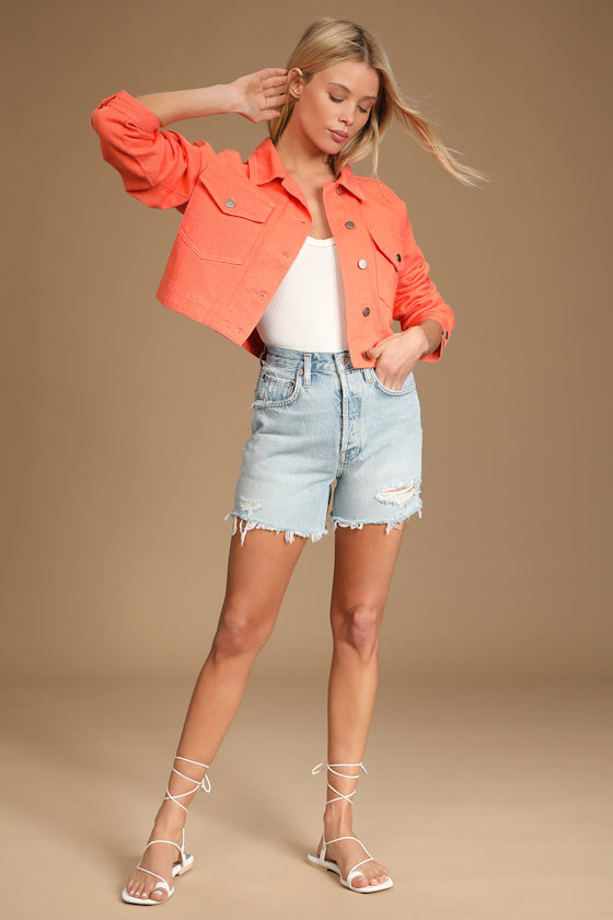 Coral Jacket - Twill Jacket - Cropped Twill Jacket - Lulus