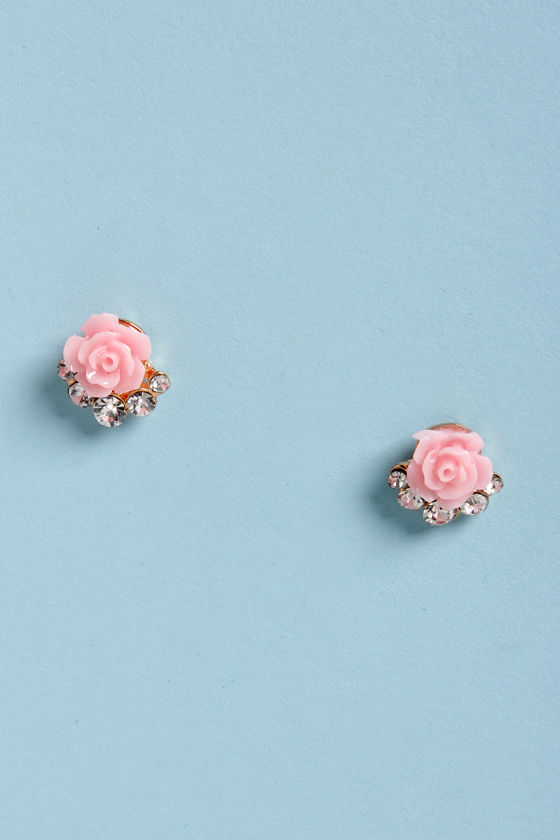 Cute Pink Earrings - Rose Earrings - $10.00 - Lulus