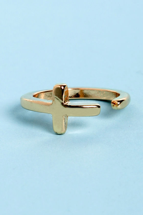Cute Gold Ring - Knuckle Ring - Cross Ring - $10.00 - Lulus