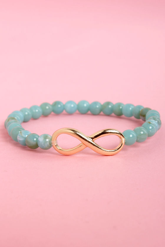 Cute Turquoise Bracelet - Stretch Bracelet - Bead Bracelet - $8.00 - Lulus