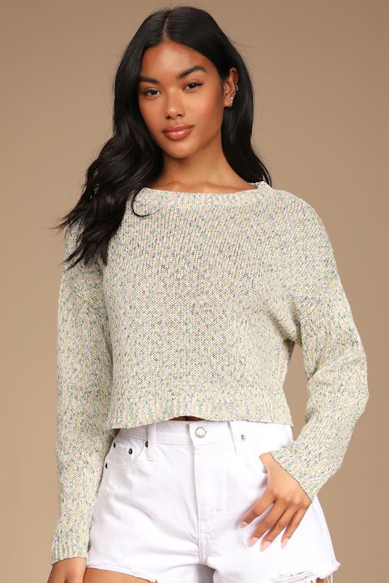 Colorful Knit Sweater - Marled Knit Sweater - Women's Sweaters - Lulus