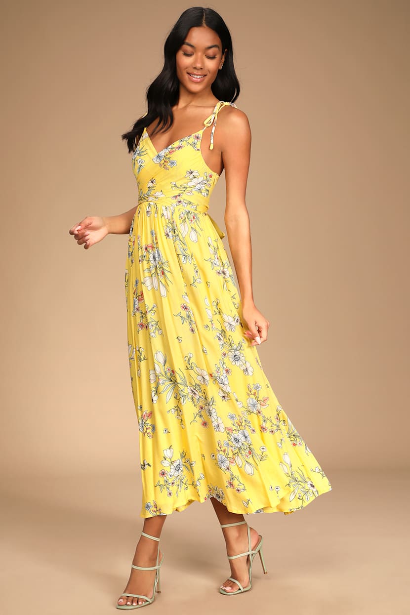 Yellow Floral Summer Dress