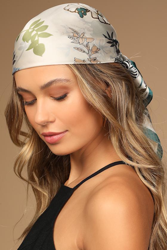 Cute Green Scarf - Handkerchief Scarf - Multi Print Scarf - Lulus