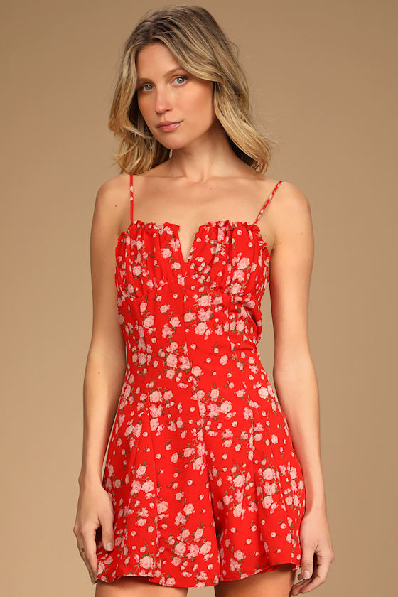 Sage the Label Poppy Punch - Sleeveless Romper - Ruffled Romper - Lulus