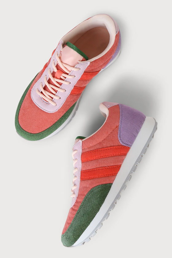Green Multi Sneakers - Colorblock Sneakers - Fabric Sneakers - Lulus