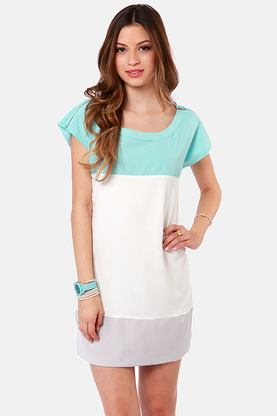 Cute Sky Blue Dress - Color Block Dress - Sheath Dress - $32.00 - Lulus