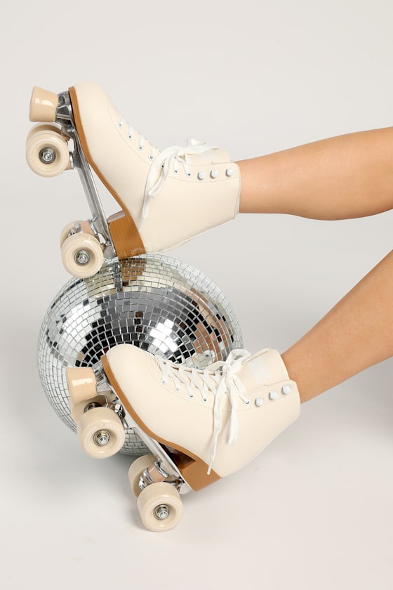 Beige Skates - Quad Roller Skates - Retro Quad Skates - Skates - Lulus