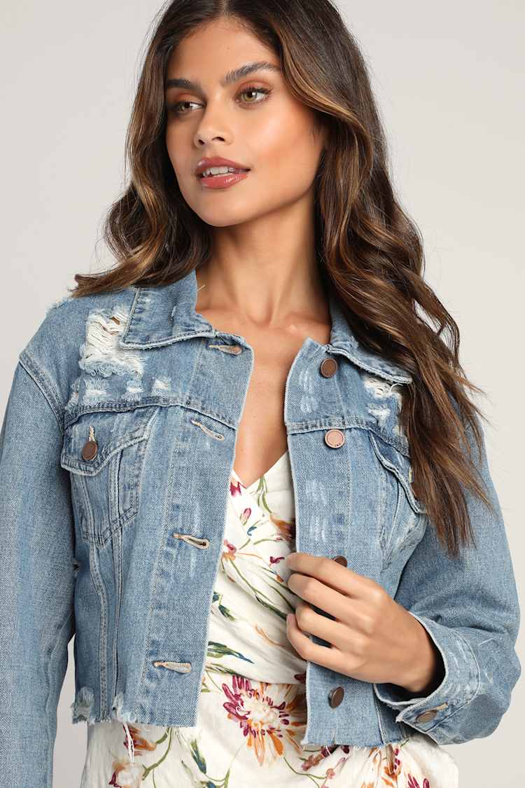 Womens Cropped Denim Jacket