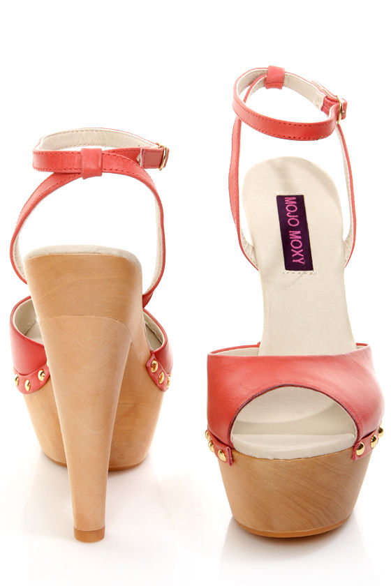 Mojo Moxy Candy Apple Red Wooden Platform Heels - $89.00 - Lulus