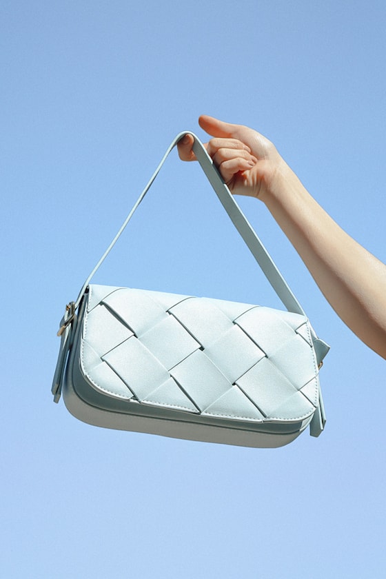 Light Blue Handbag - Woven Handbag - Shoulder Bag - Lulus