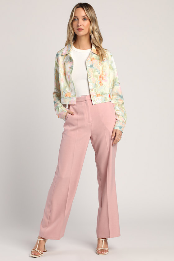 Pastel Floral Jacket - Lightweight Jacket - Cropped Jacket - Lulus