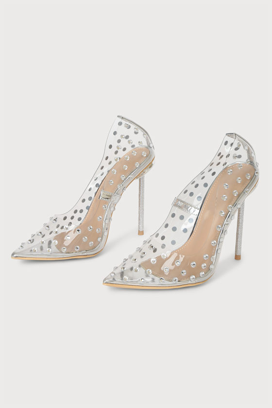 Clear Rhinestone Pumps - Clear Heels - Clear Pumps - Sparkly Heel - Lulus