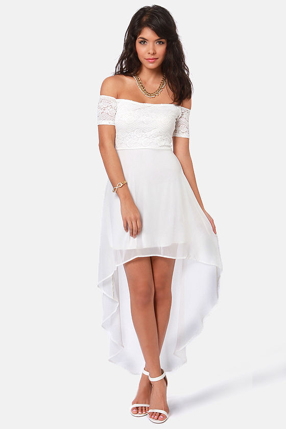 Sexy White Dress Off The Shoulder Dress 41 00 Lulus