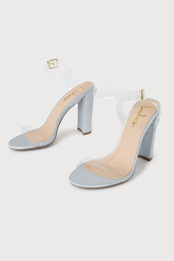 Sexy Clear Heels - PVC Heels - Blue CLear Heels - Satin Heels - Lulus