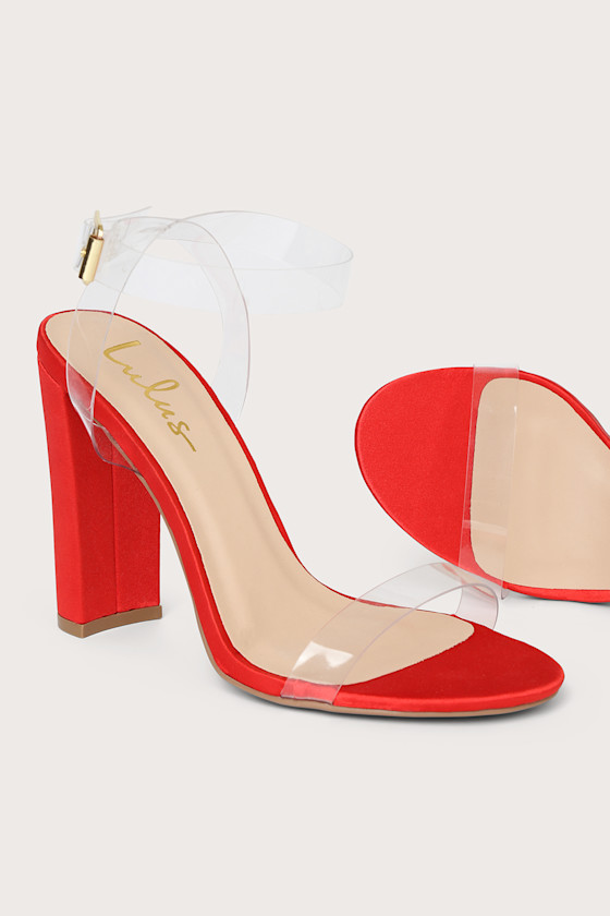 Sexy Red Heels - PVC Heels - Barely There Heel - Clear PVC Heel - Lulus
