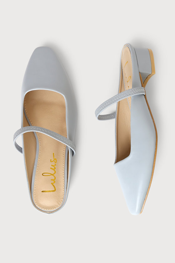 Light Blue Slingback Mules - Square Toe Mules - Office Chic Shoes - Lulus