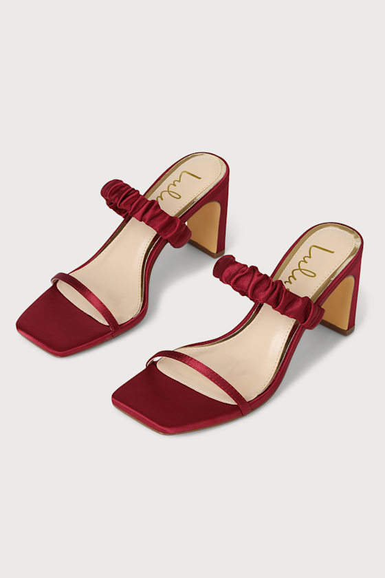 Wine Red High Heels - Red Satin Heels - High Heel Sandals - Lulus