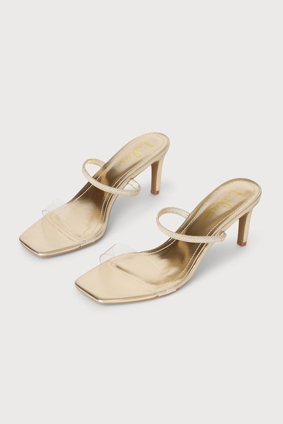 Sexy Gold Heels - High Heel Sandals - Barely-There Heels - Lulus