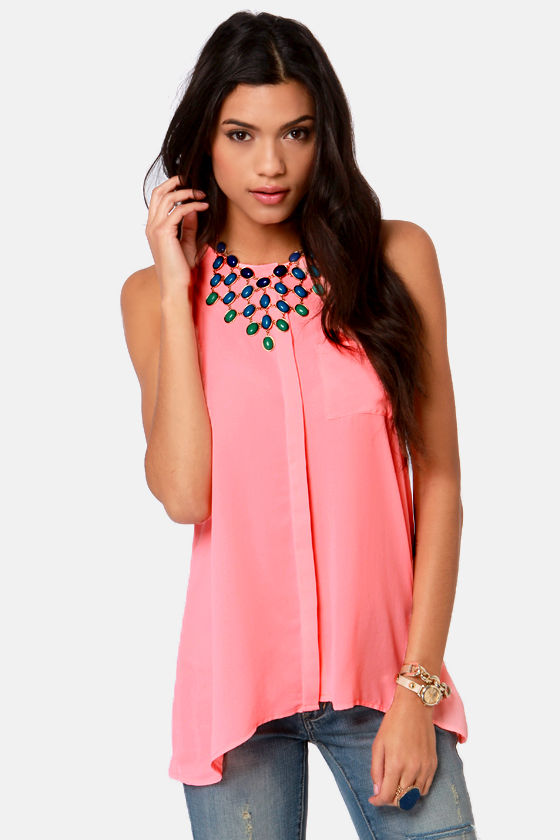 Fun Neon Coral Top - Tank Top - $35.00 - Lulus