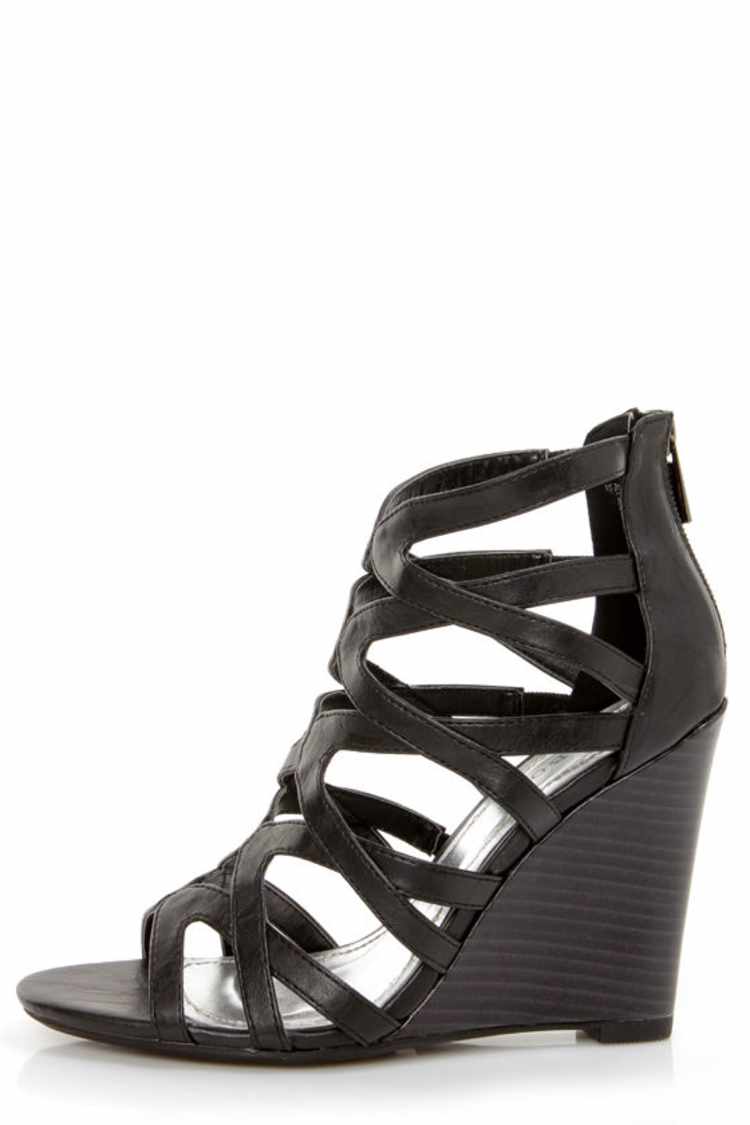 Strappy Caged Wedges