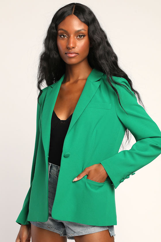 Green Blazer - Blazer Top - Chic Women's Blazer - Lulus
