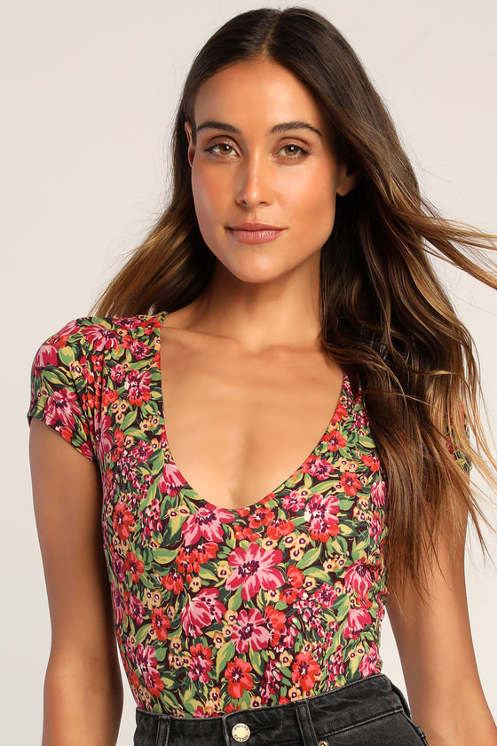 Mauve Floral Bodysuit Backless Bodysuit Floral Print Bodysuit Lulus