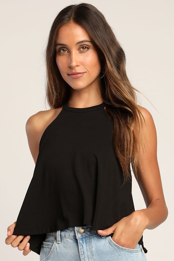 Black Tank Top - Crew Neck Top - Loose Fitted Top - Tank Top - Lulus