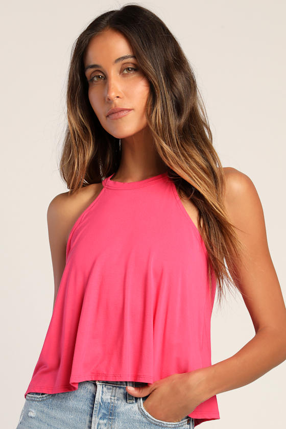 Pink Tank Top - Crew Neck Top - Loose Fitted Top - Tank Top - Lulus