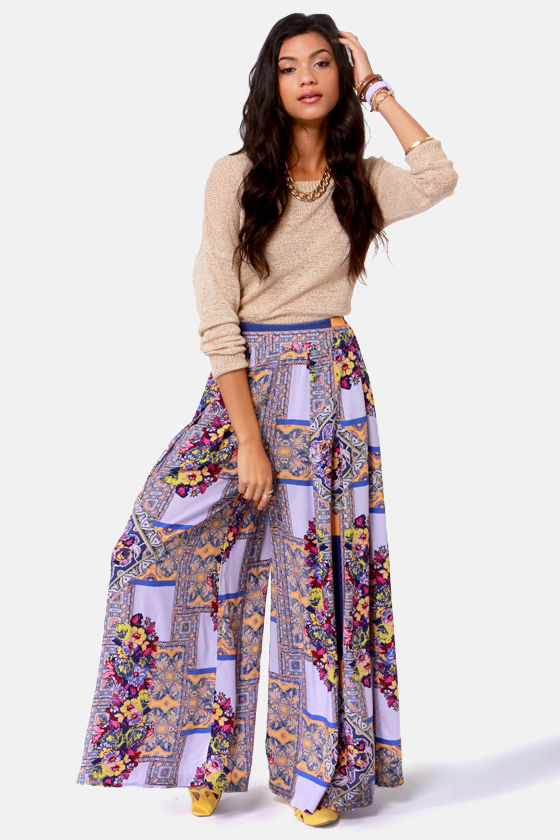 Mink Pink Distant Traveler Pants - Print Pants - Wide-Leg Pants - $95. ...