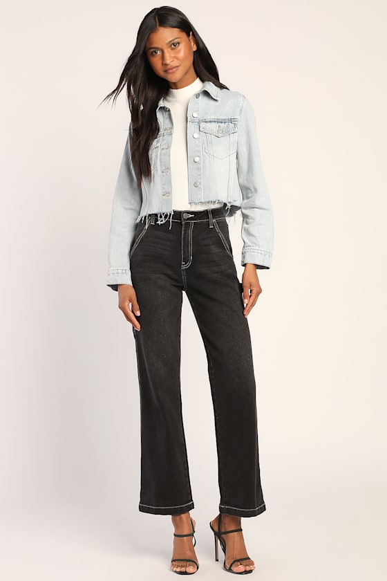 Sage the Label Denim Jacket - Jean Jacket - Cropped Jean Jacket - Lulus