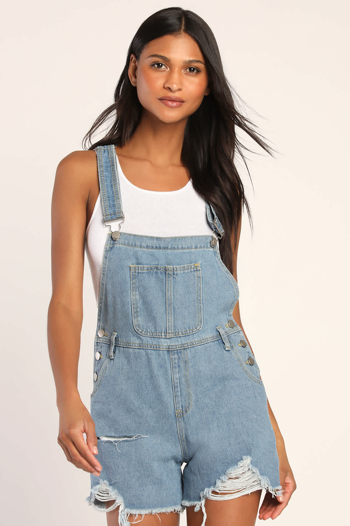 Distressed Overalls - Cutoff Overalls - Denim Overalls - Lulus