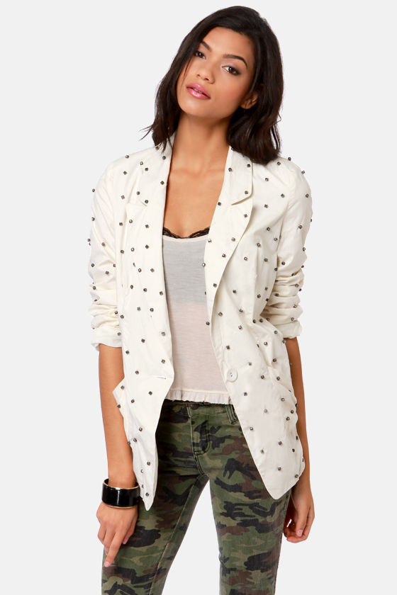 Cute Beaded Blazer - Ivory Blazer - Beaded Jacket - $59.00 - Lulus
