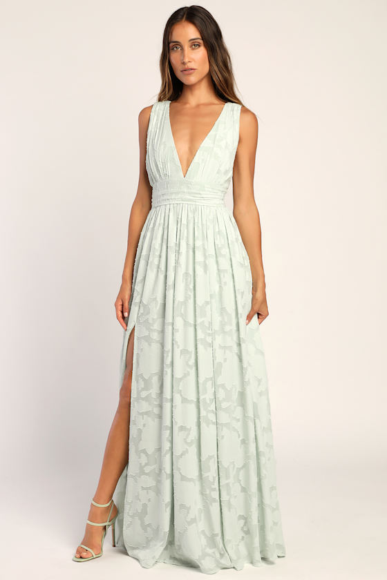 Sage Maxi Dress Burnout Floral Maxi Dress Sleeveless Dress Lulus